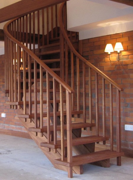 Custom Made Wood Wreathed Staircases and Curved Stairs