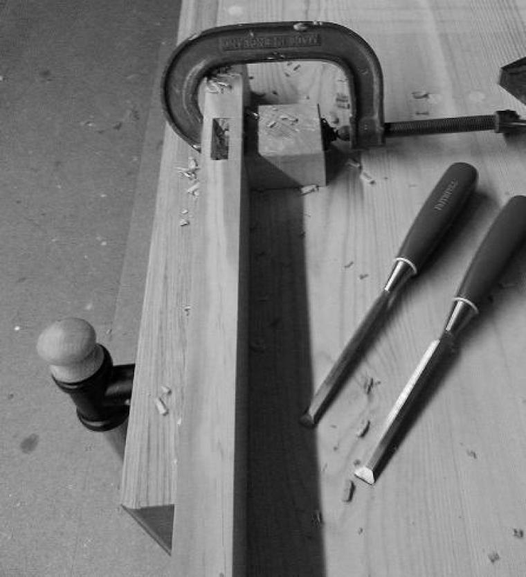 Images of the Full construction of a Joiners Work Bench